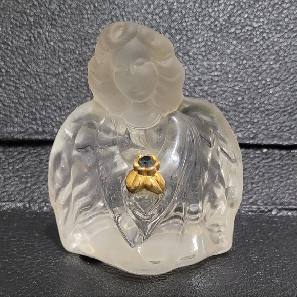 Fenton | Art | Fenton Art Glass Clear Guardian Angel With Gold Flower ...
